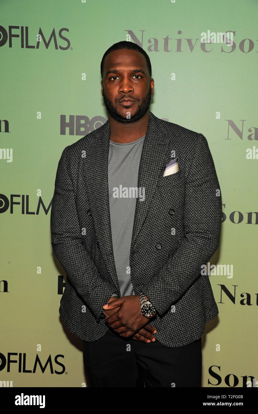 New York, USA. 01st Apr, 2019. Jerod Haynes Attends The HBO 'Native Son ...