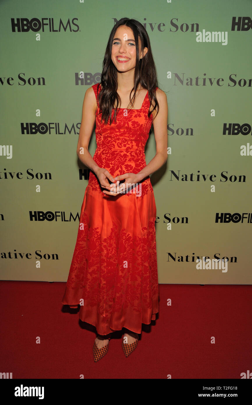New York, USA. 01st Apr, 2019. Sarah Margaret Qualley attends the HBO ...