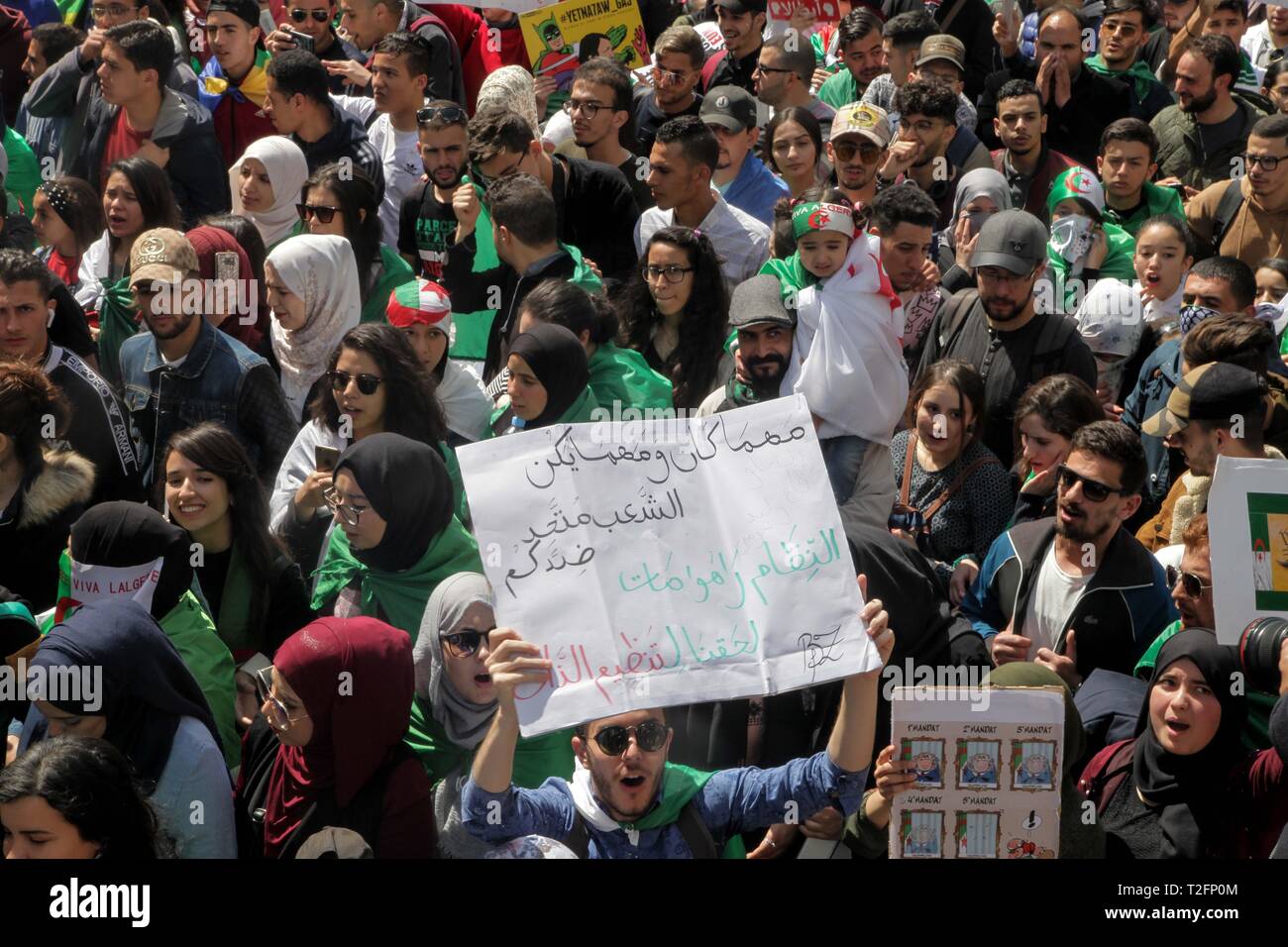 Algeria , Algiers ,April 2,2019 Algerian students demonstration against ...