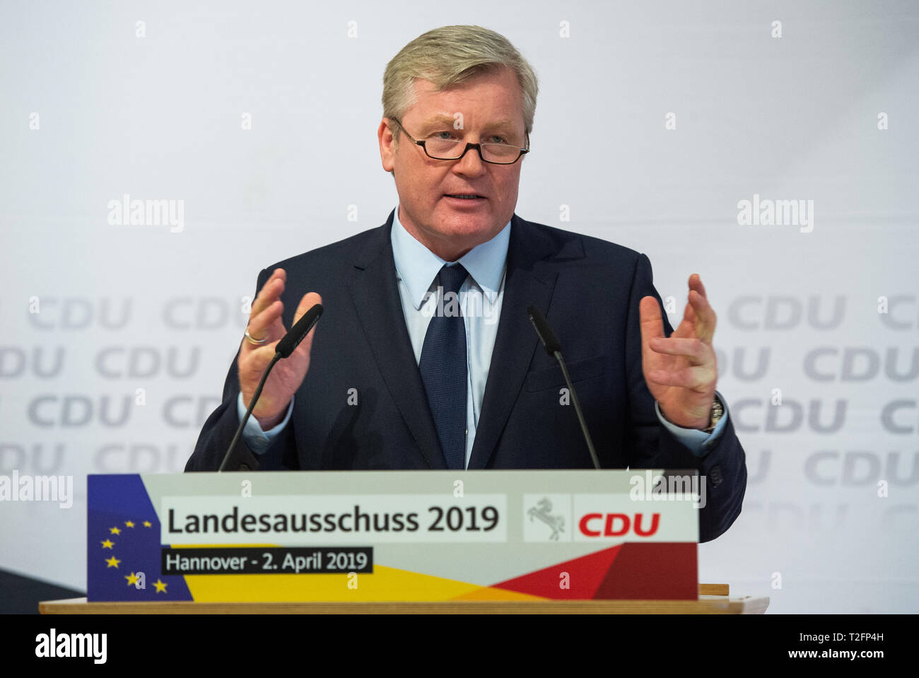 Hannover, Germany. 02nd Apr, 2019. Bernd Althusmann (CDU), Minister for ...