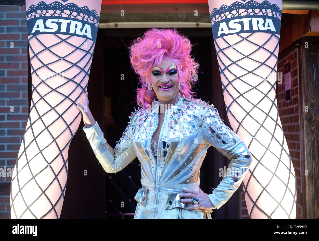 Hamburg, Germany. 02nd Apr, 2019. Dragqueen Olivia Jones stands in the ...