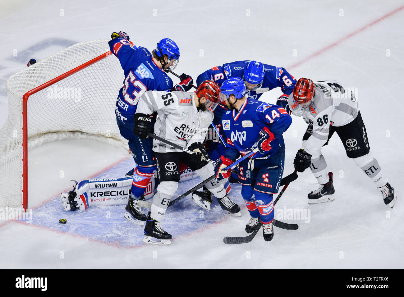 Mannheim, Germany. 02nd Apr, 2019. Ice hockey: DEL, Adler Mannheim ...