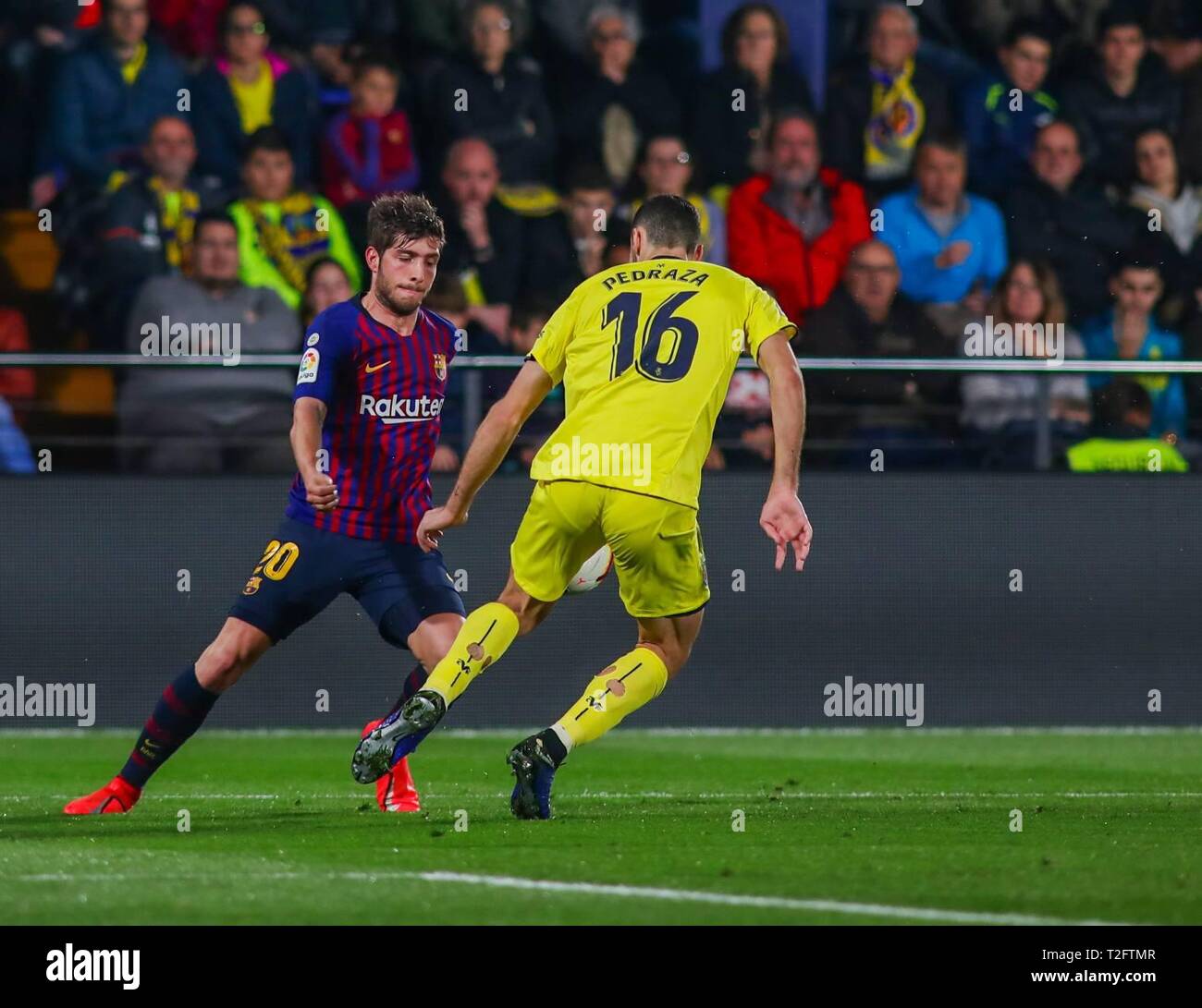 Villarreal, Spain. 02nd Apr, 2019. Sergi Roberto and Pedraza during the ...