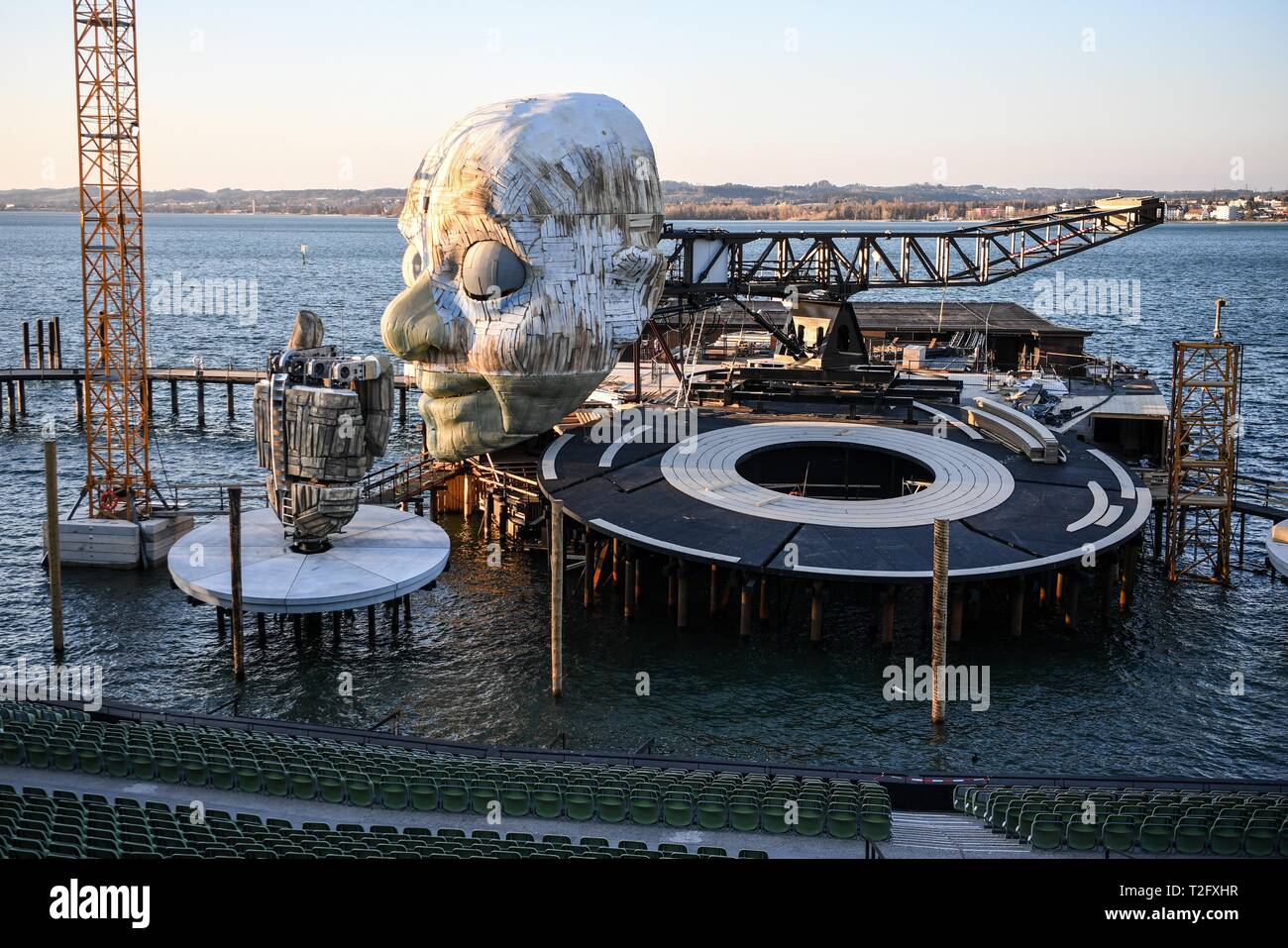Bregenz, Austria. 29th Mar, 2019. The unfinished stage design for ...
