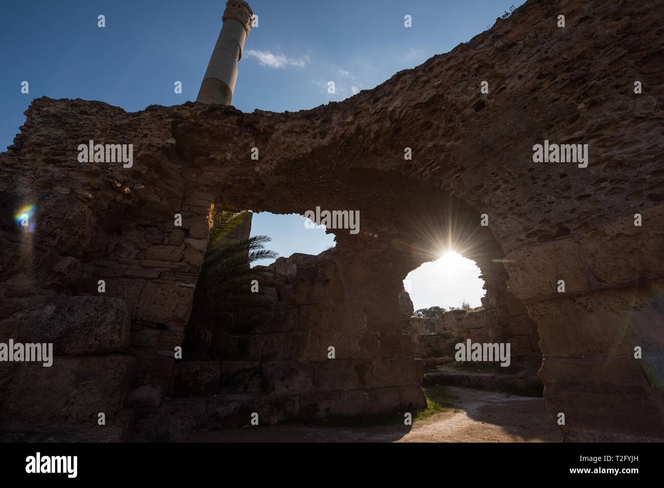Tunis. 2nd Apr, 2019. Photo taken on April 2, 2019 shows the ruins of ...