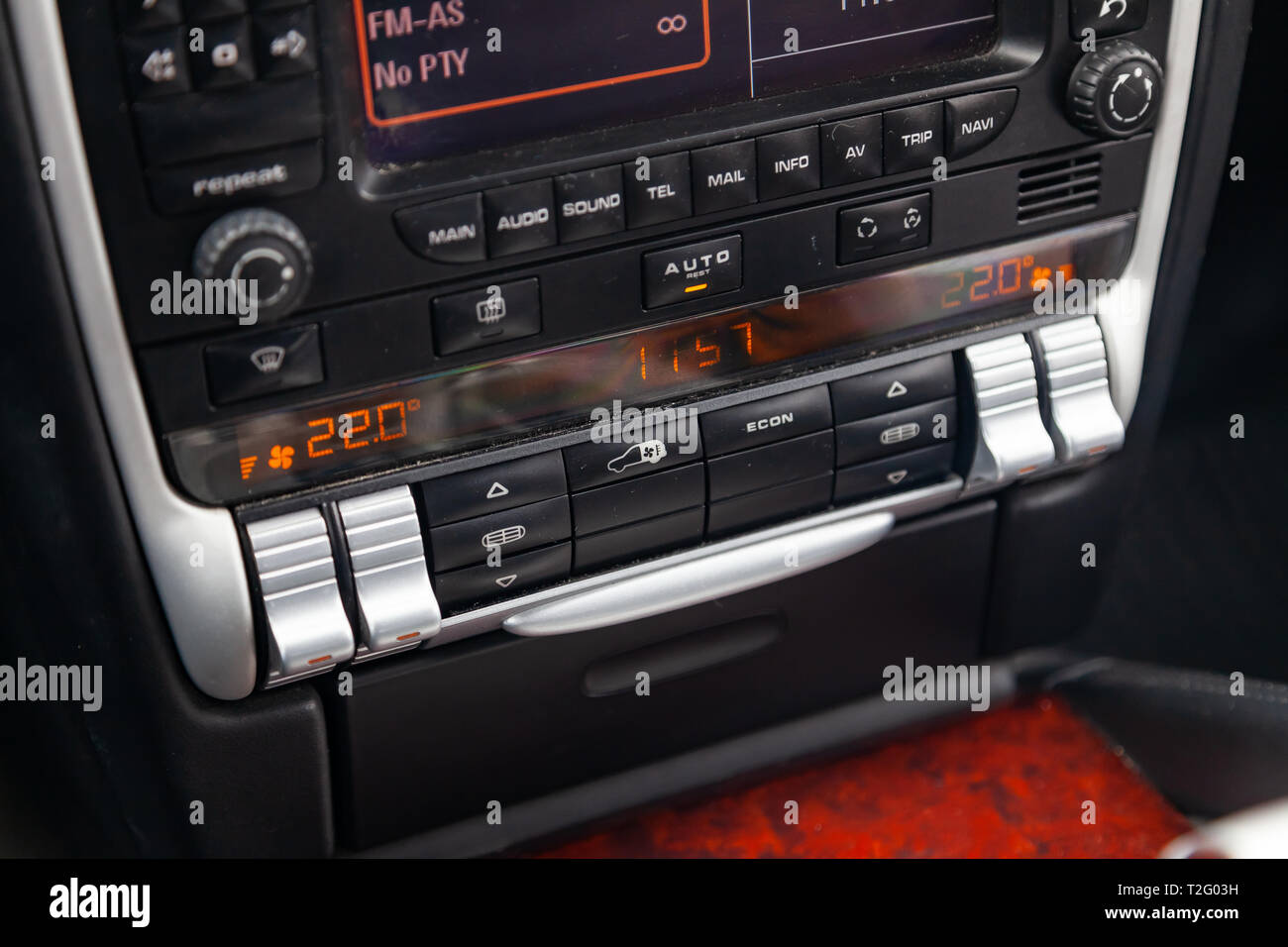 Novosibirsk, Russia - 03.10.2019: View to the interior of Porsche ...