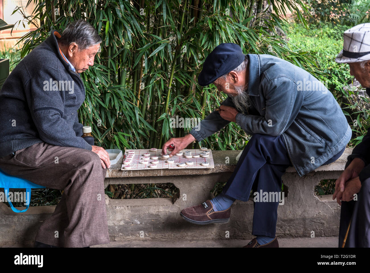 Locals playing Go, a popular Chinese board game, in the Green Lake Park ...