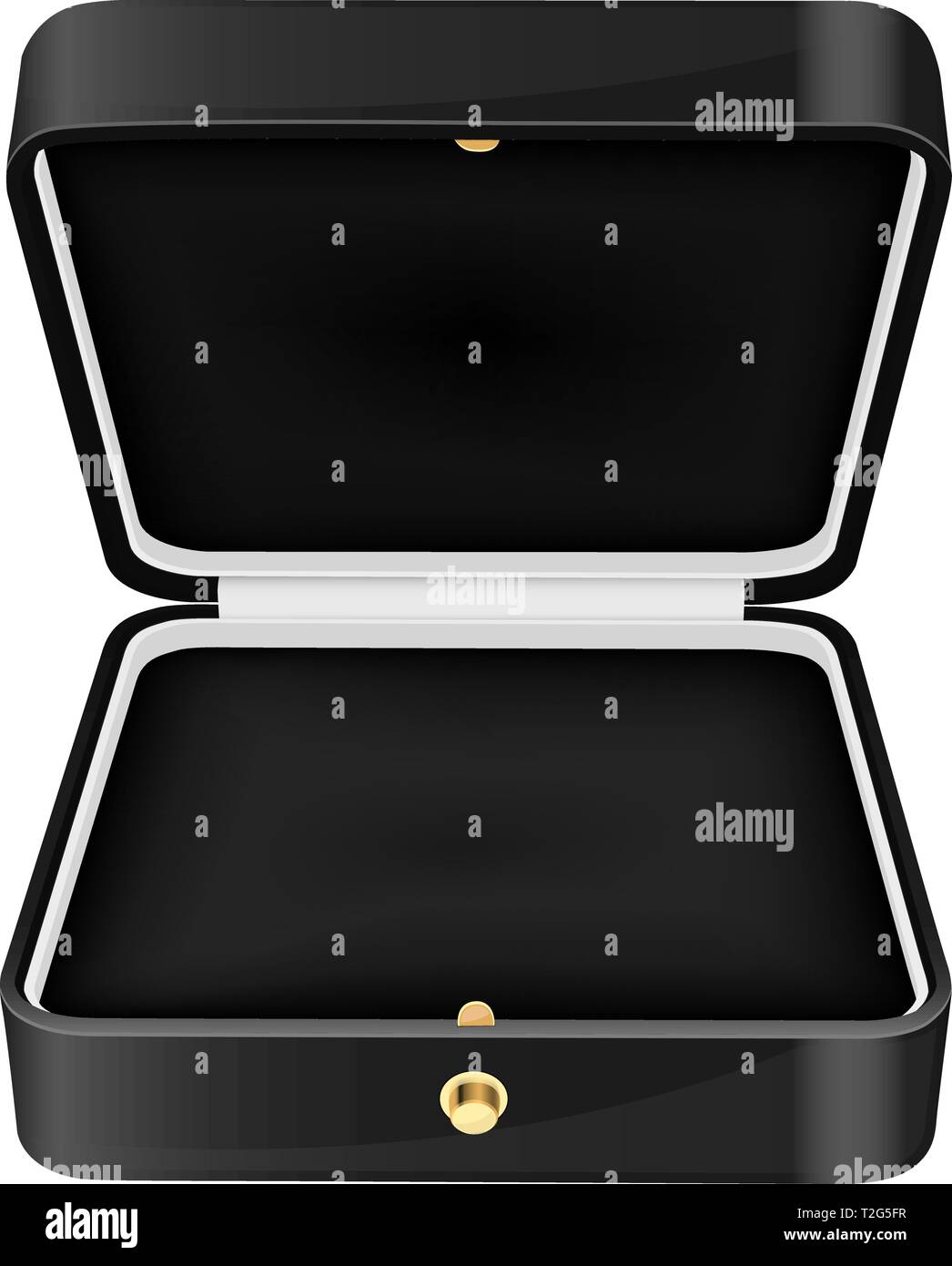 Black jewelry box. Open empty box. Vector 3d illustration isolated on ...