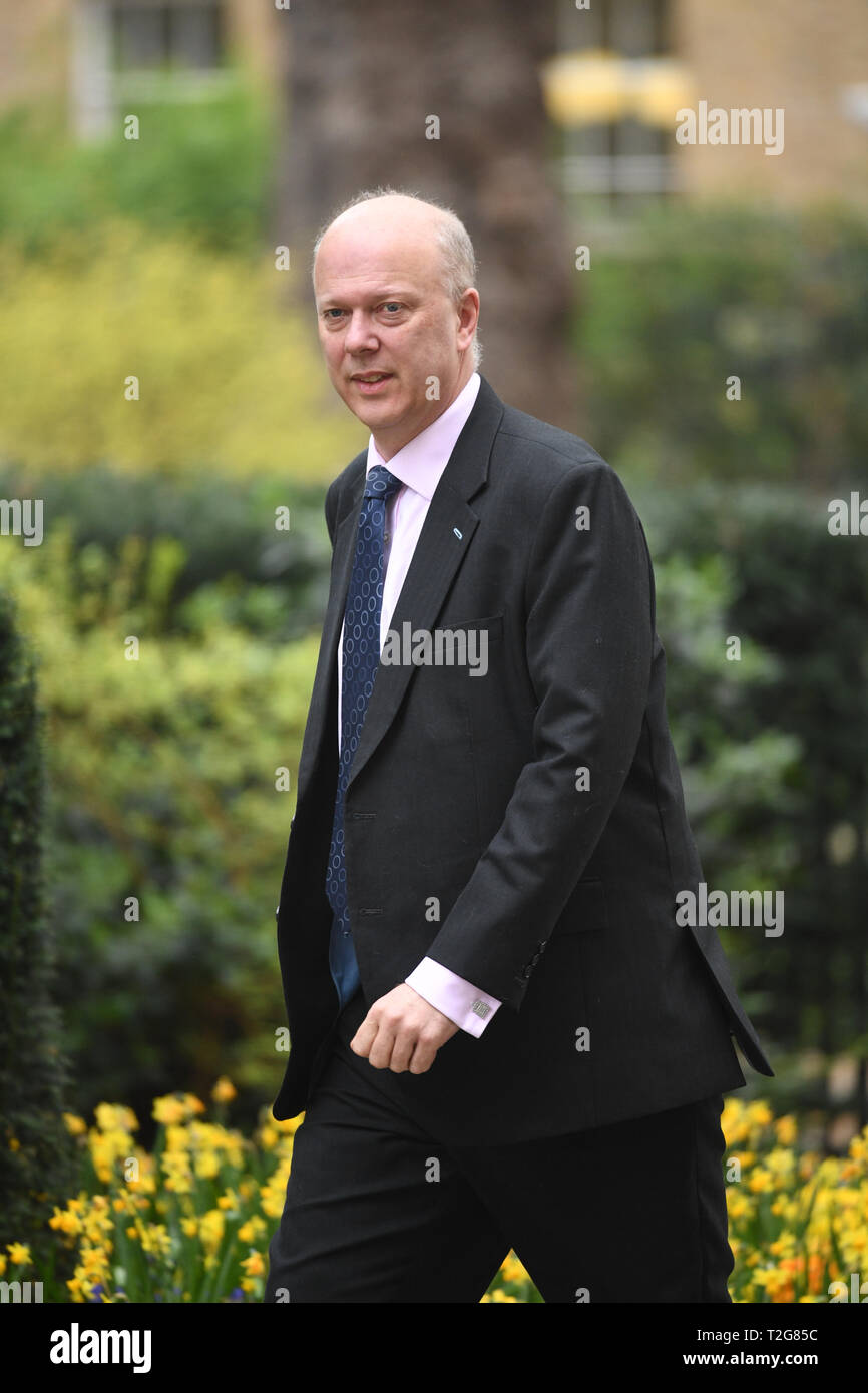 Transport Secretary Chris Grayling arrives in Downing Street, London ...