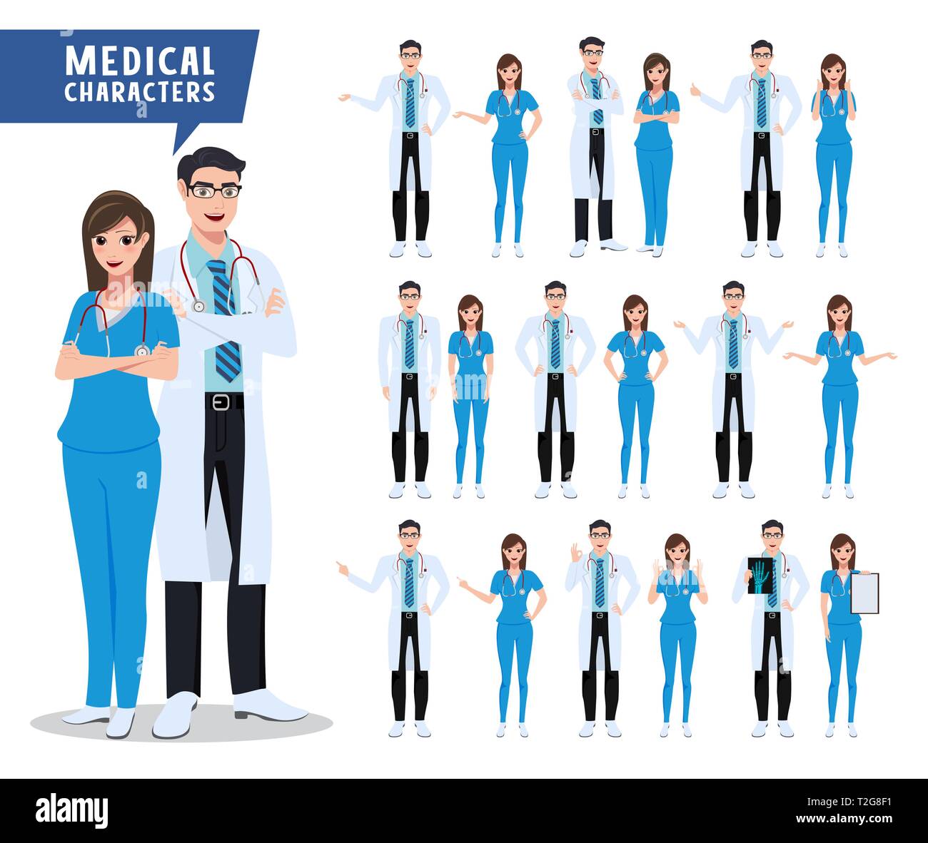 Doctor and nurse vector character set. Medical and health care ...