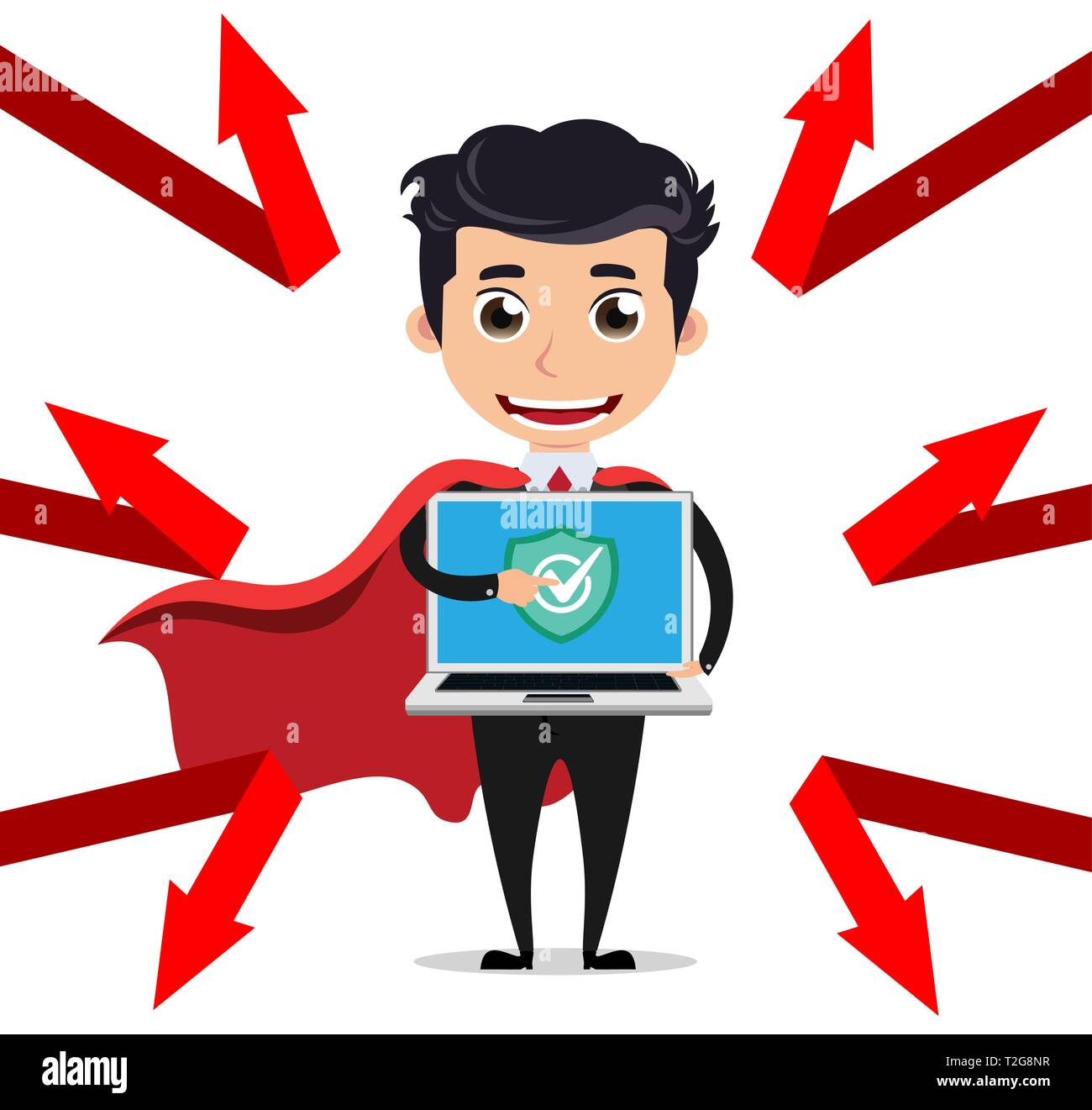 Computer programmer vector character. Cyber security technician posing ...