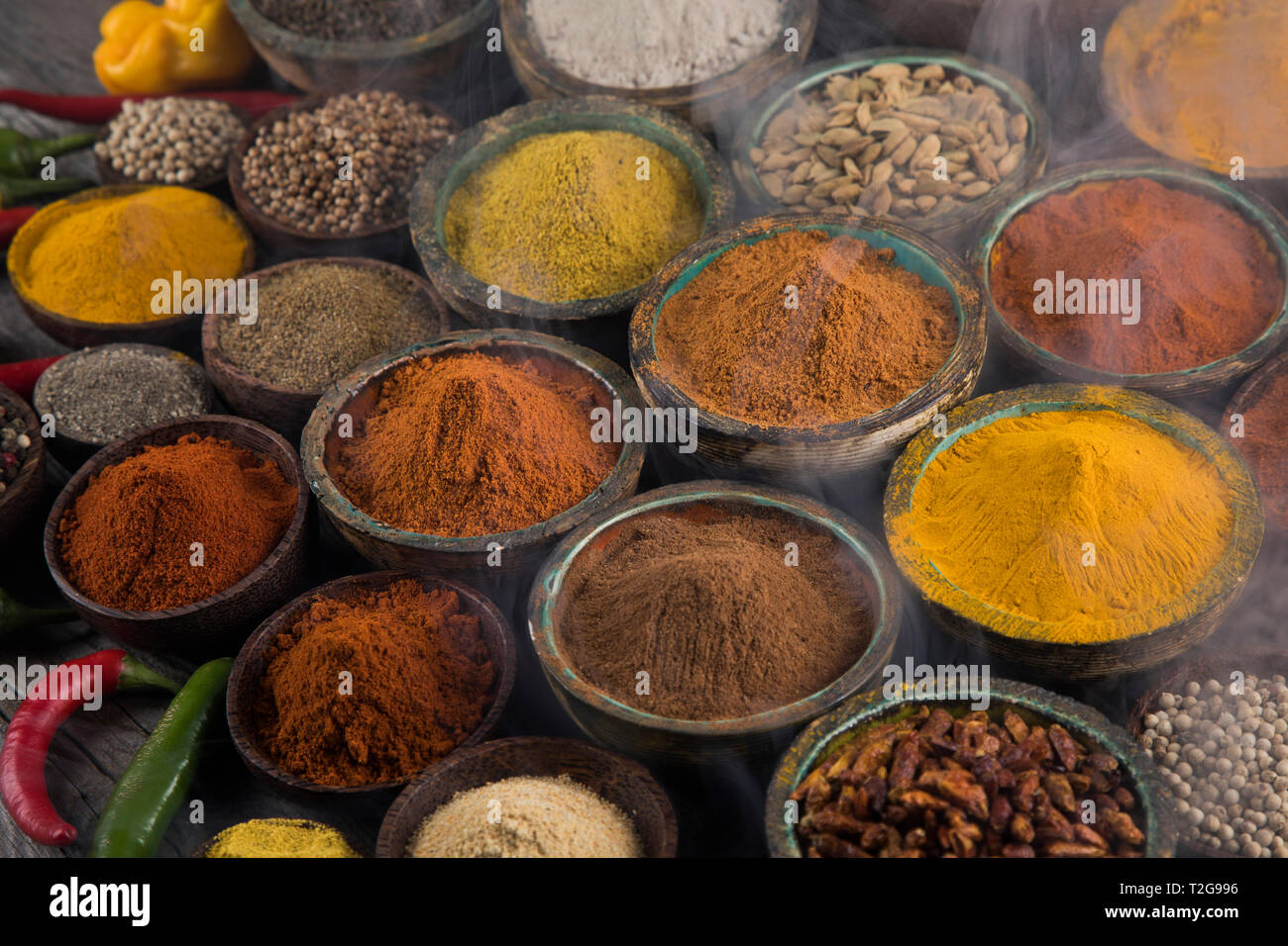 Aromatic spices, smoke and Still Life background Stock Photo - Alamy