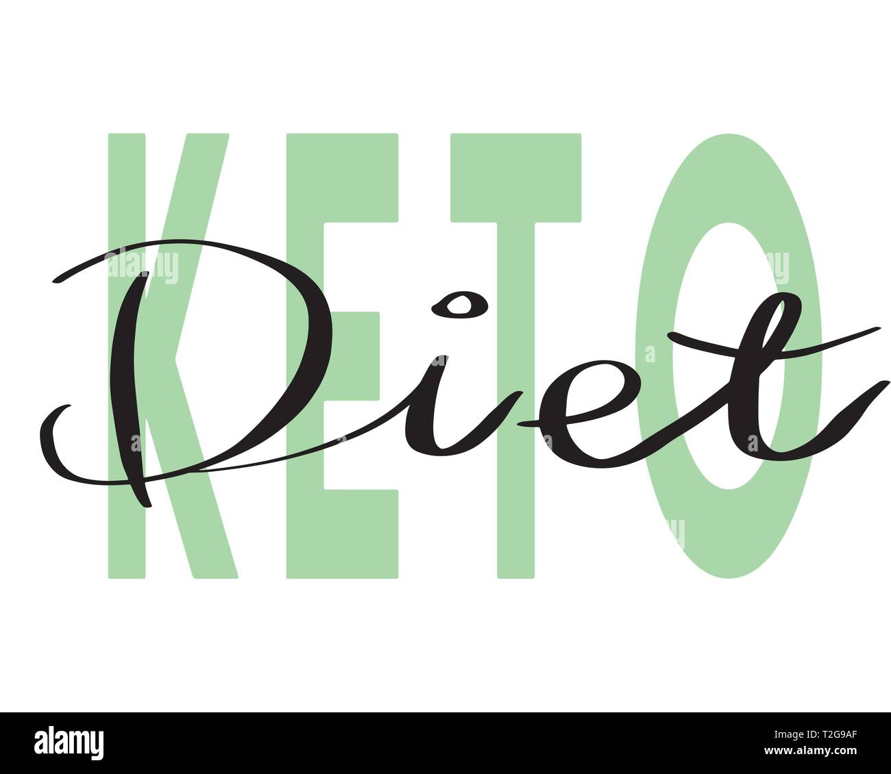 Keto Diet hand drawn lettering. Modern Calligraphy. Vector Illustration ...