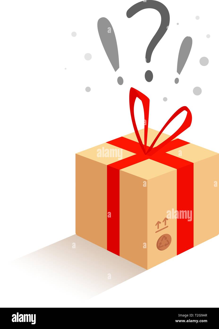 Birthday celebration gift beige box with a surprise. Waiting for joy ...
