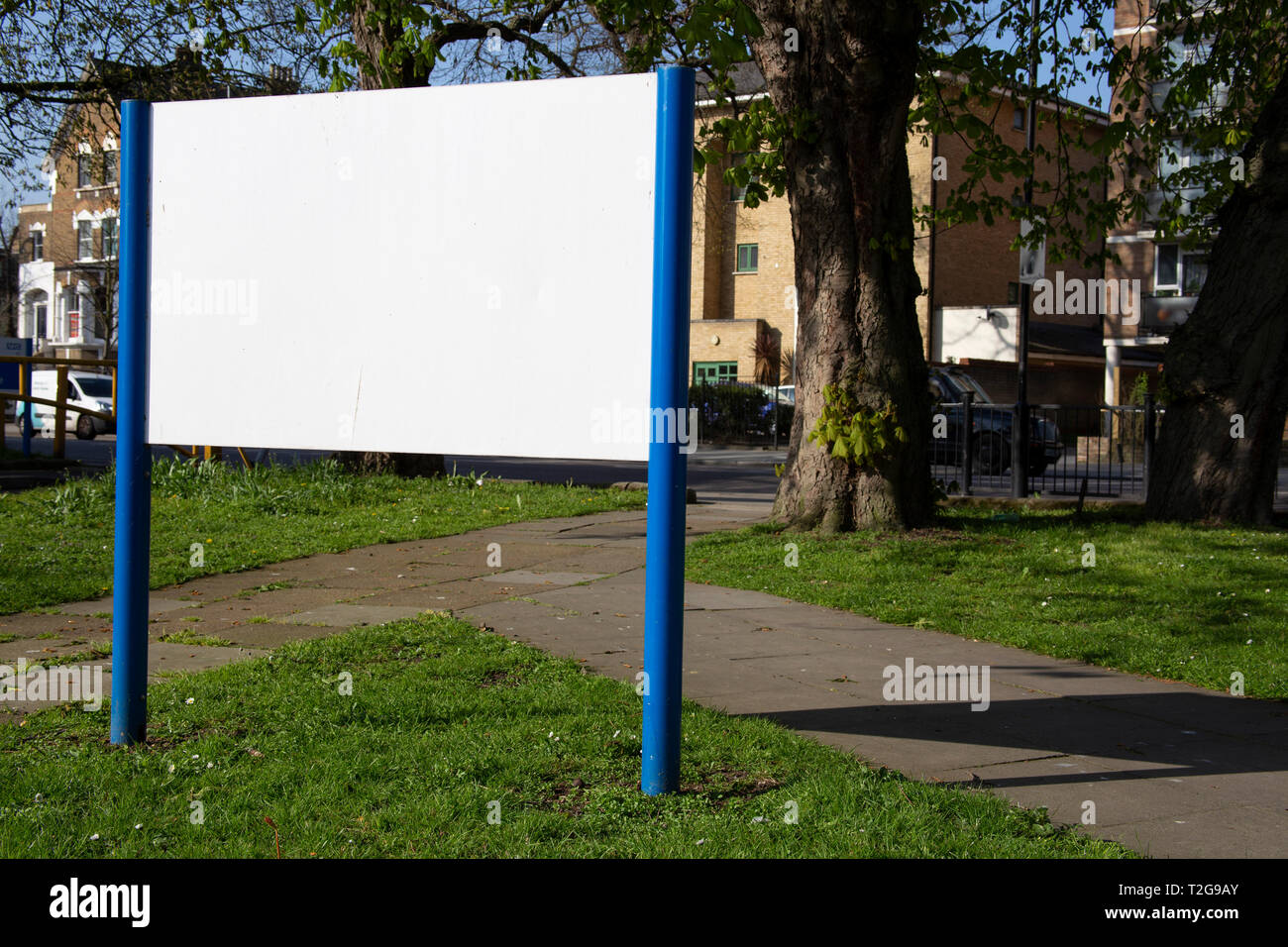 Blank sign for your own caption Stock Photo - Alamy