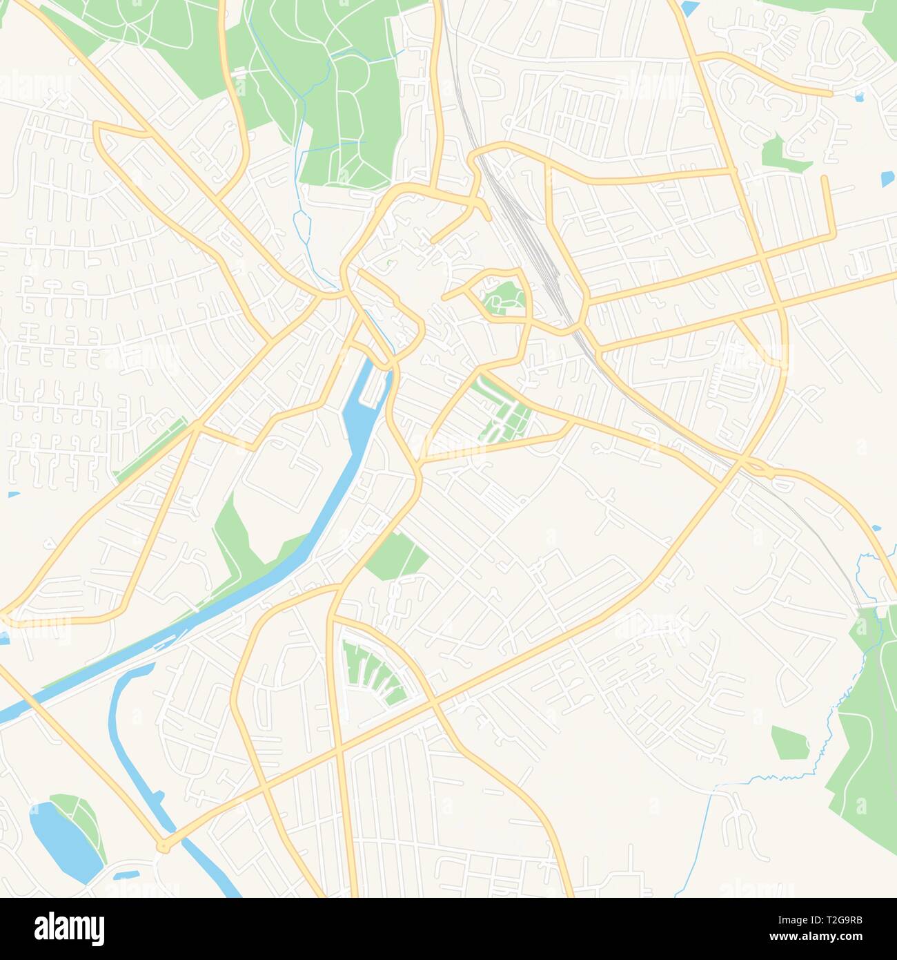 Printable map of Naestved, Denmark with main and secondary roads and ...