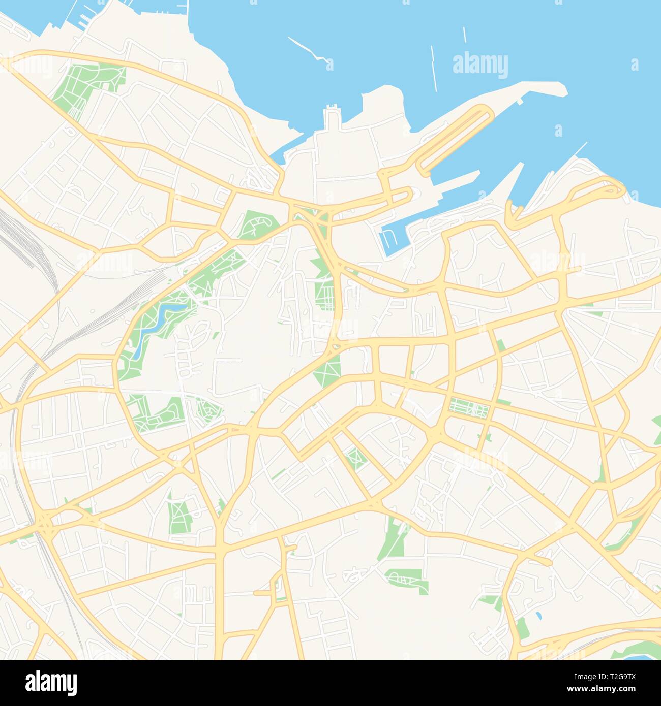 Printable map of Tallinn, Estonia with main and secondary roads and ...