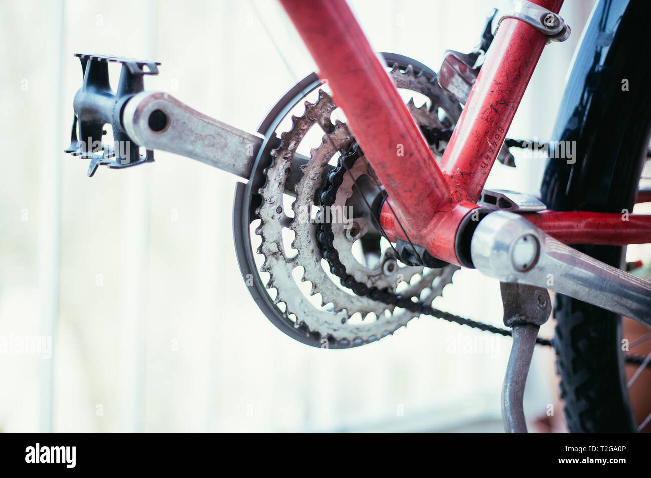 A bike’s gear change, close up of chopper disc Stock Photo - Alamy