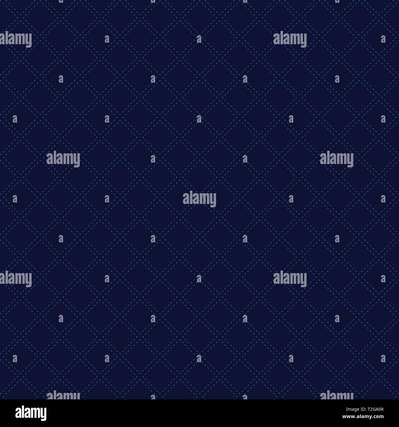 Abstract classic geometric squares pattern on dark blue background ...