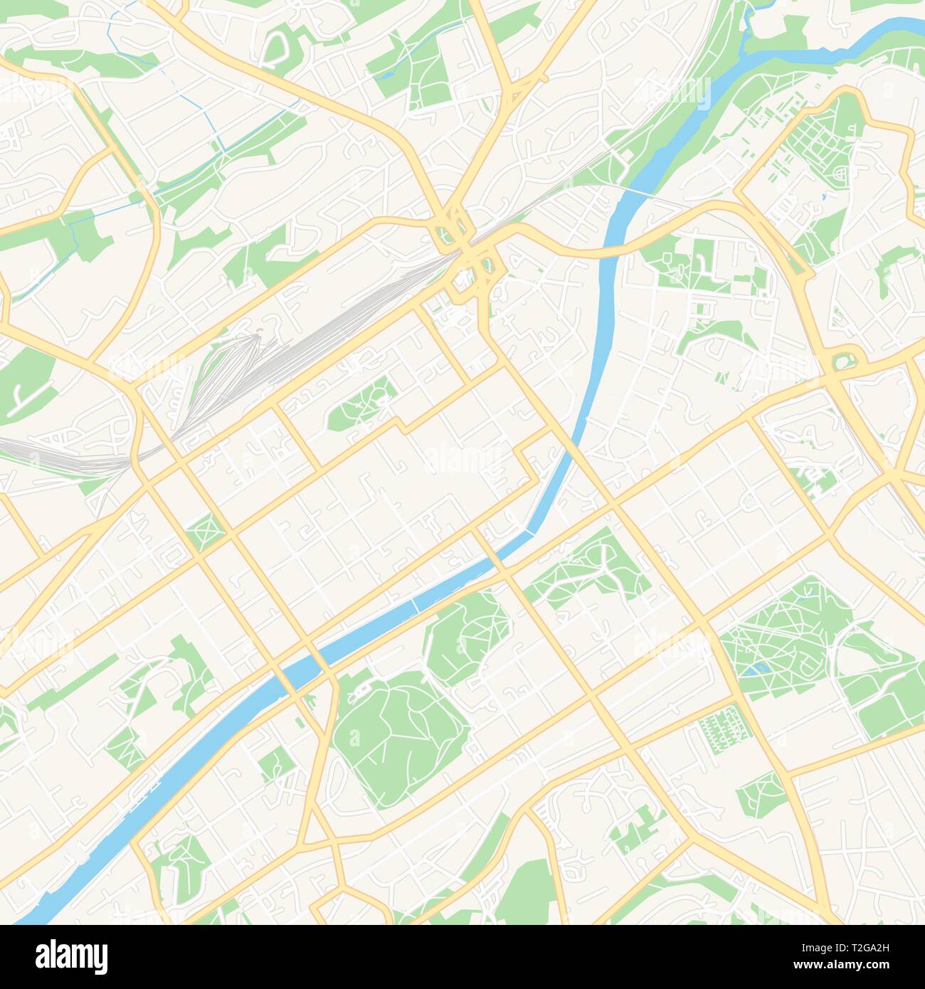 Printable map of Turku, Finland with main and secondary roads and ...