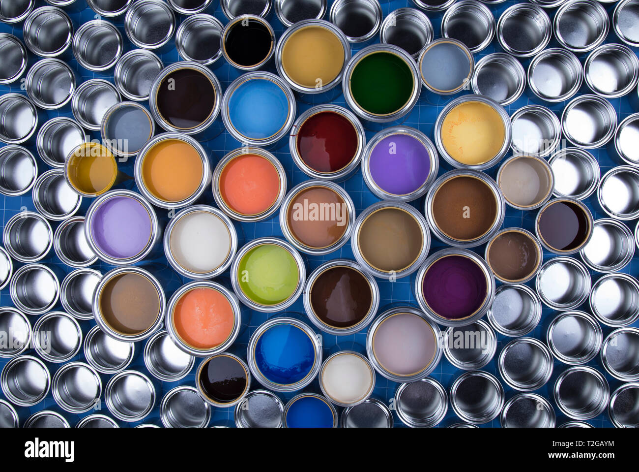Full Buckets of rainbow colored oil paint Stock Photo - Alamy