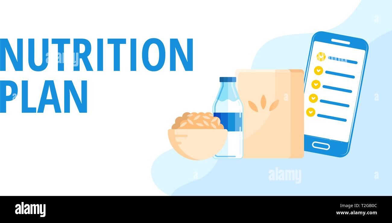 Diet concept. Proper nutrition plan mobile application on smartphone ...