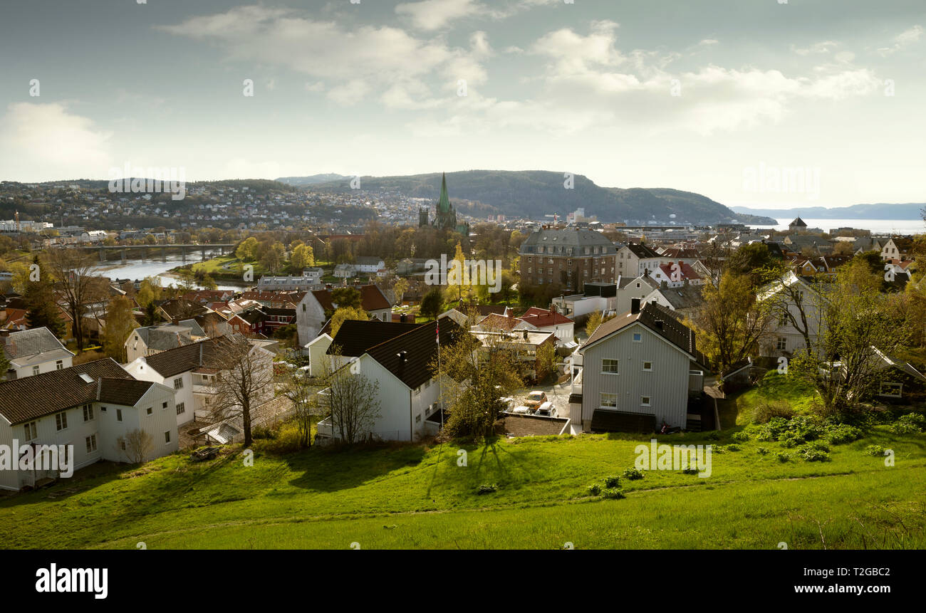 Aerial panorama of Trondheim city, Norway Stock Photo - Alamy