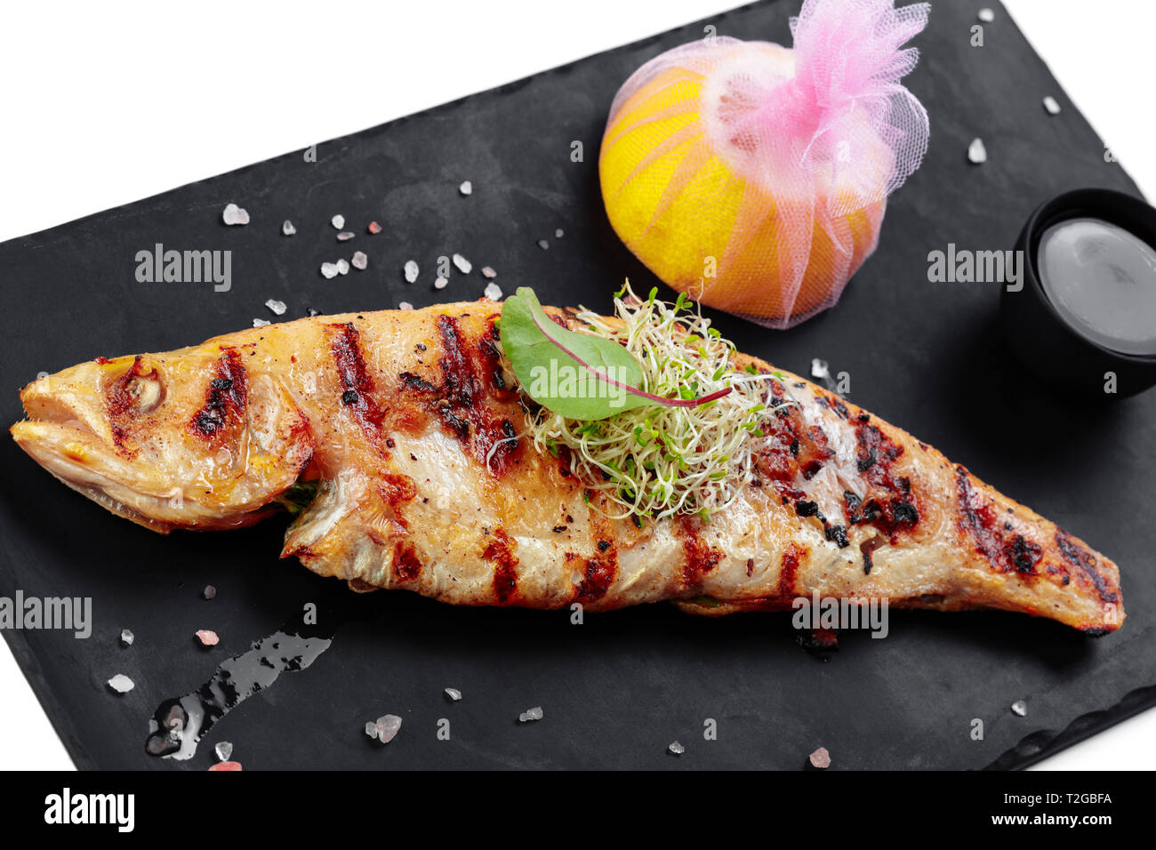 Seafood - fish Grilling Stock Photo - Alamy