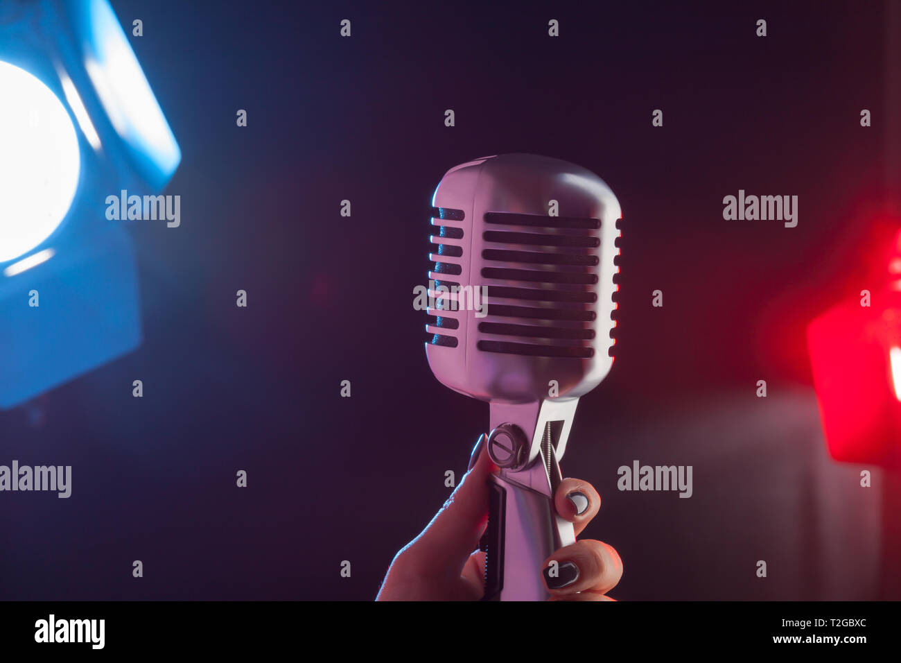 audio microphone retro style Stock Photo - Alamy