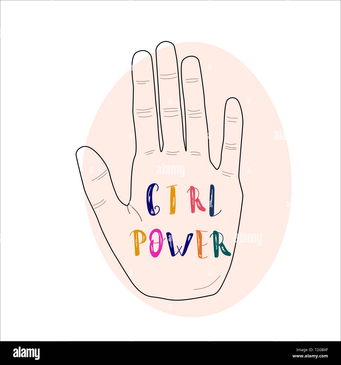 Girl power Me too vector illustration concept Hand drawn woman with ...