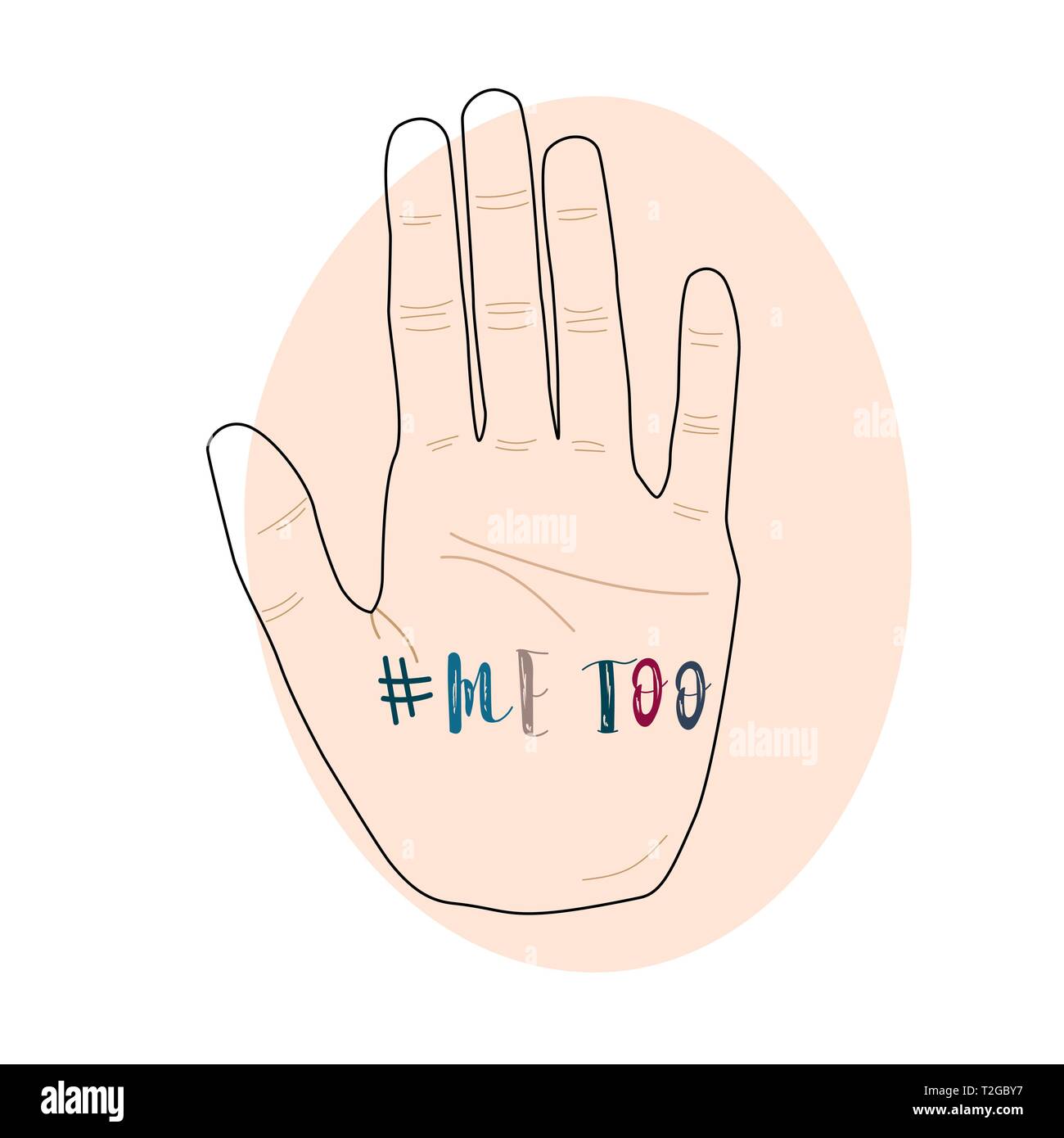 Girl power Me too vector illustration concept Hand drawn woman with ...