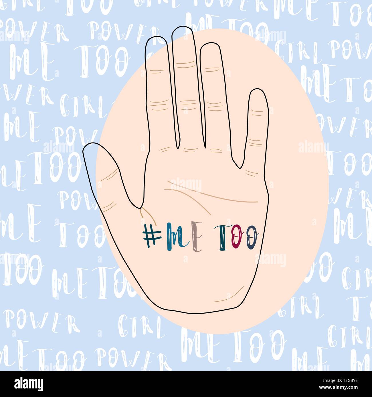 Girl power Me too vector illustration concept Hand drawn woman with ...