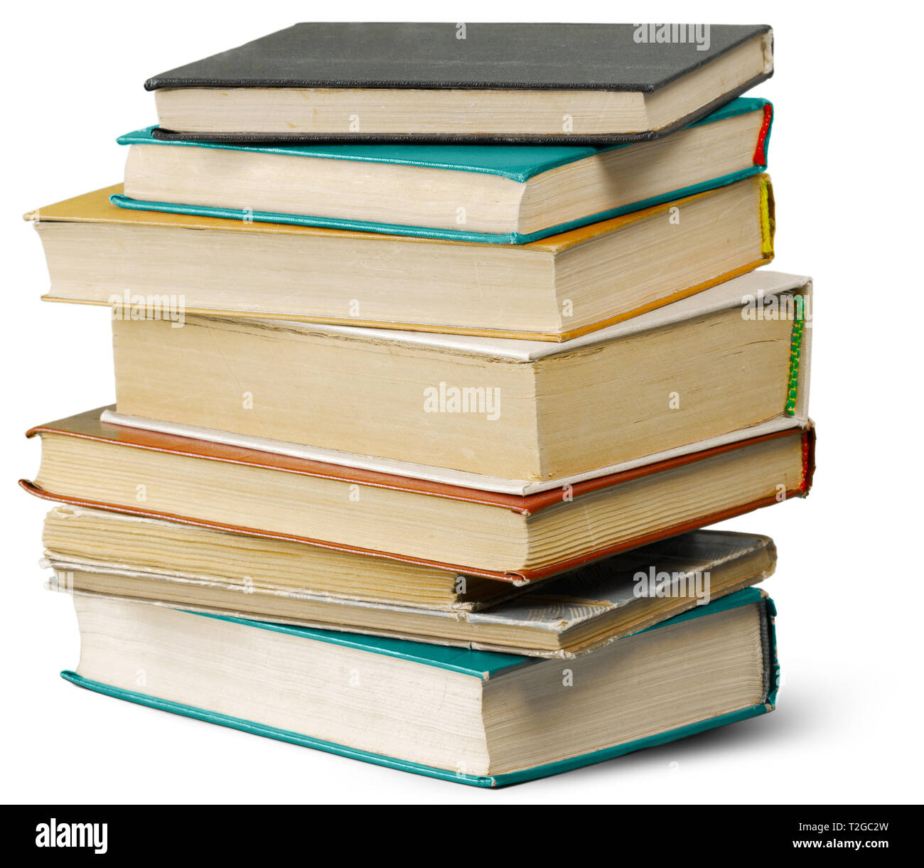 Pile of old books isolated on white Stock Photo - Alamy