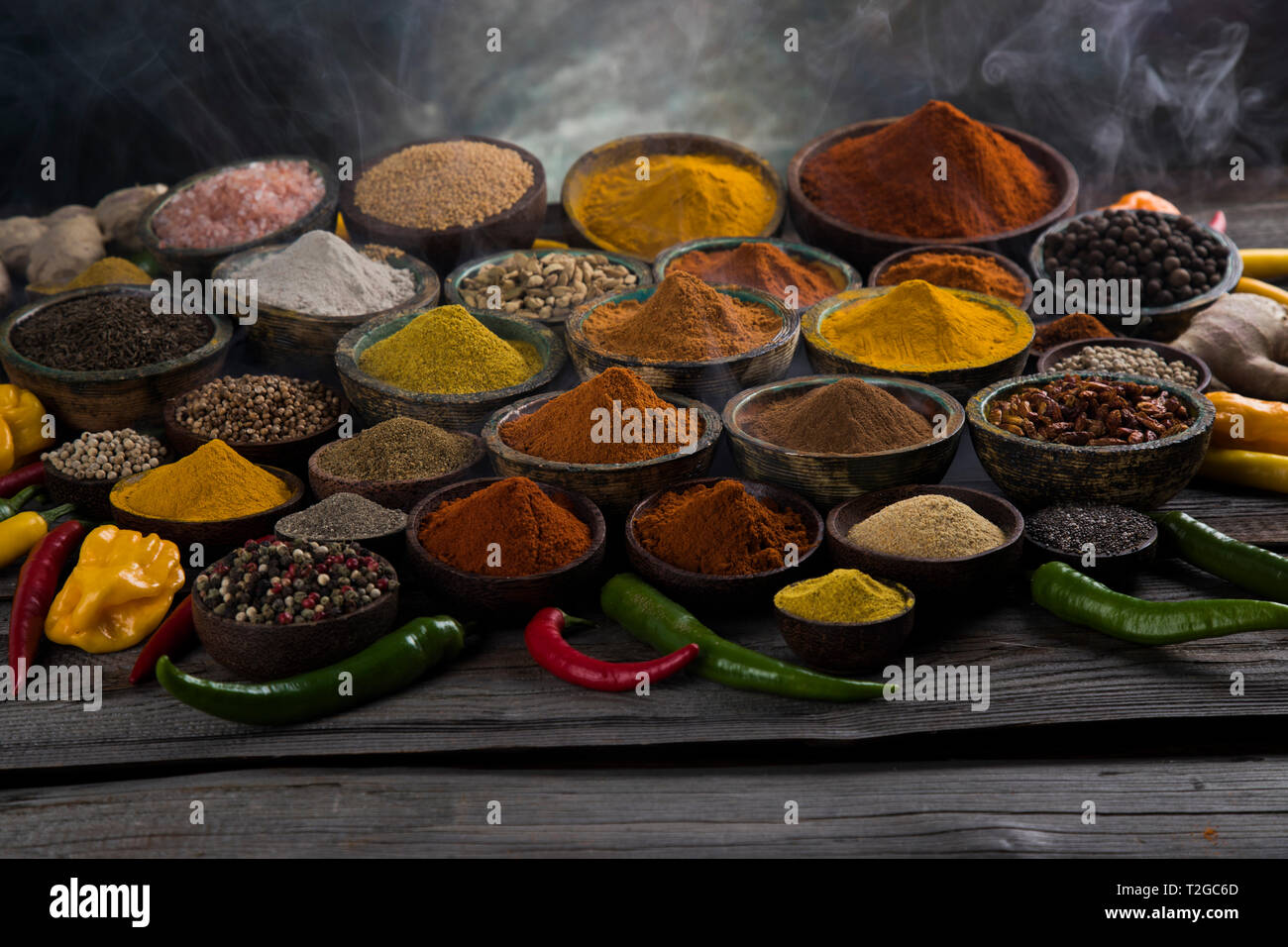 Aromatic spices, smoke and Still Life background Stock Photo - Alamy