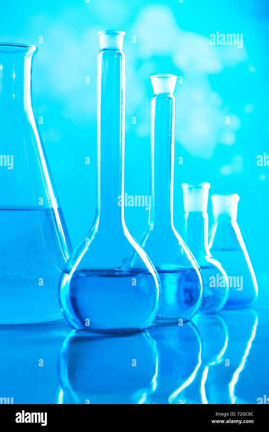 Laboratory Research and Development. Scientific glassware for chemical ...