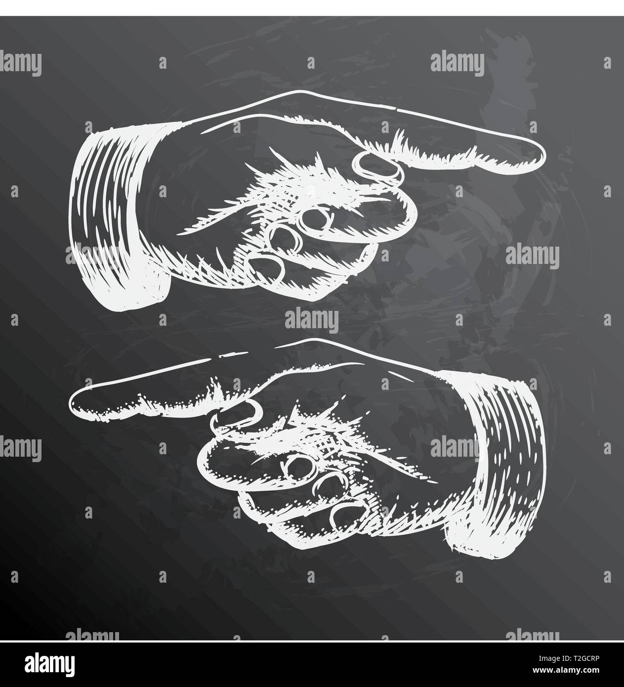 Black white drawing hand pointing hi-res stock photography and images ...
