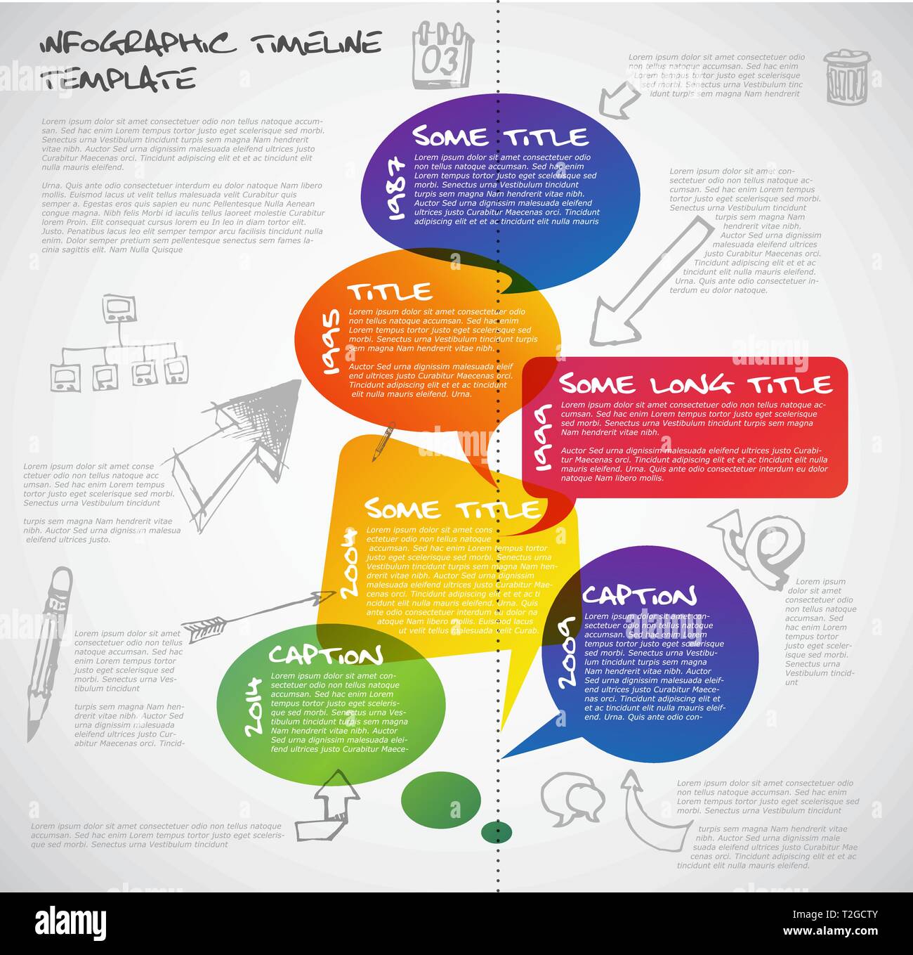 Vector Infographic timeline report template made from colorful speech ...