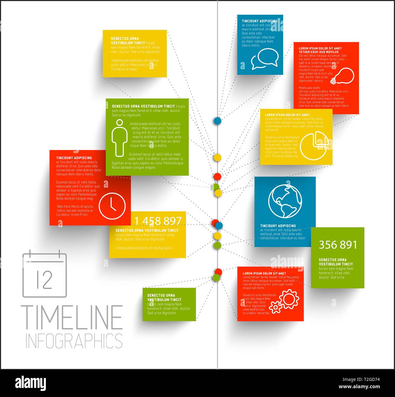 Vector Infographic timeline report template with icons Stock Vector ...