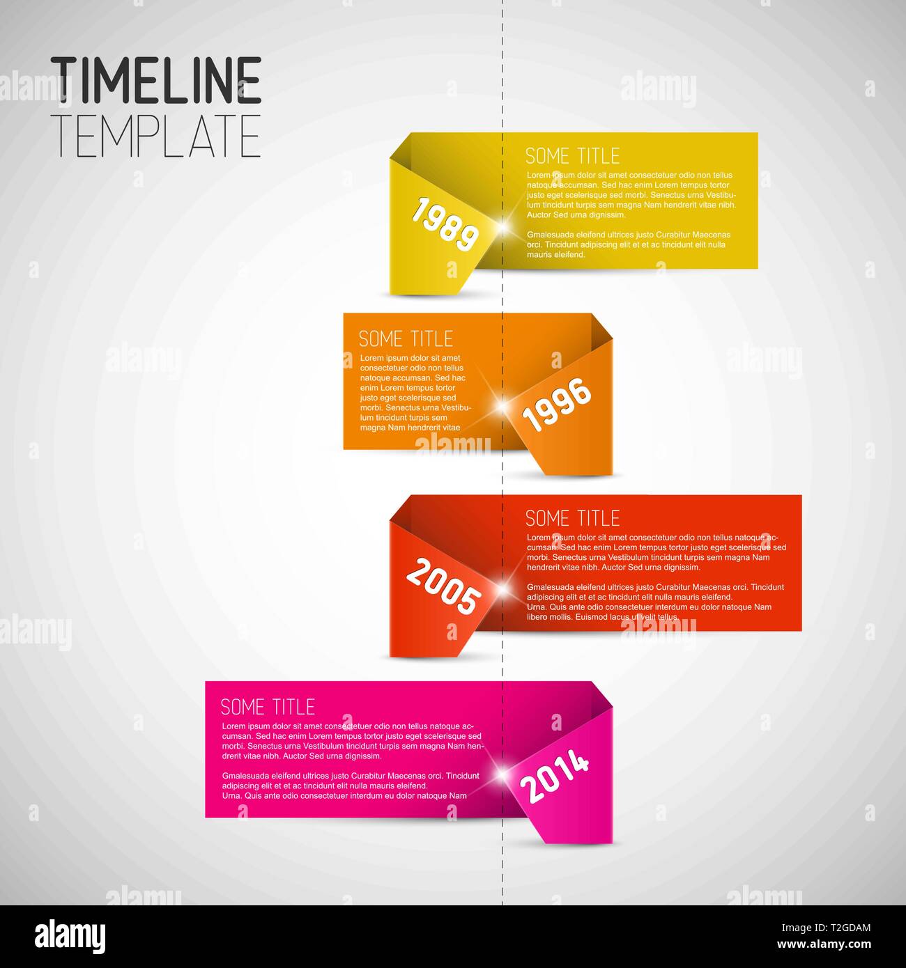 Vector Infographic timeline report template made from colorful papers ...
