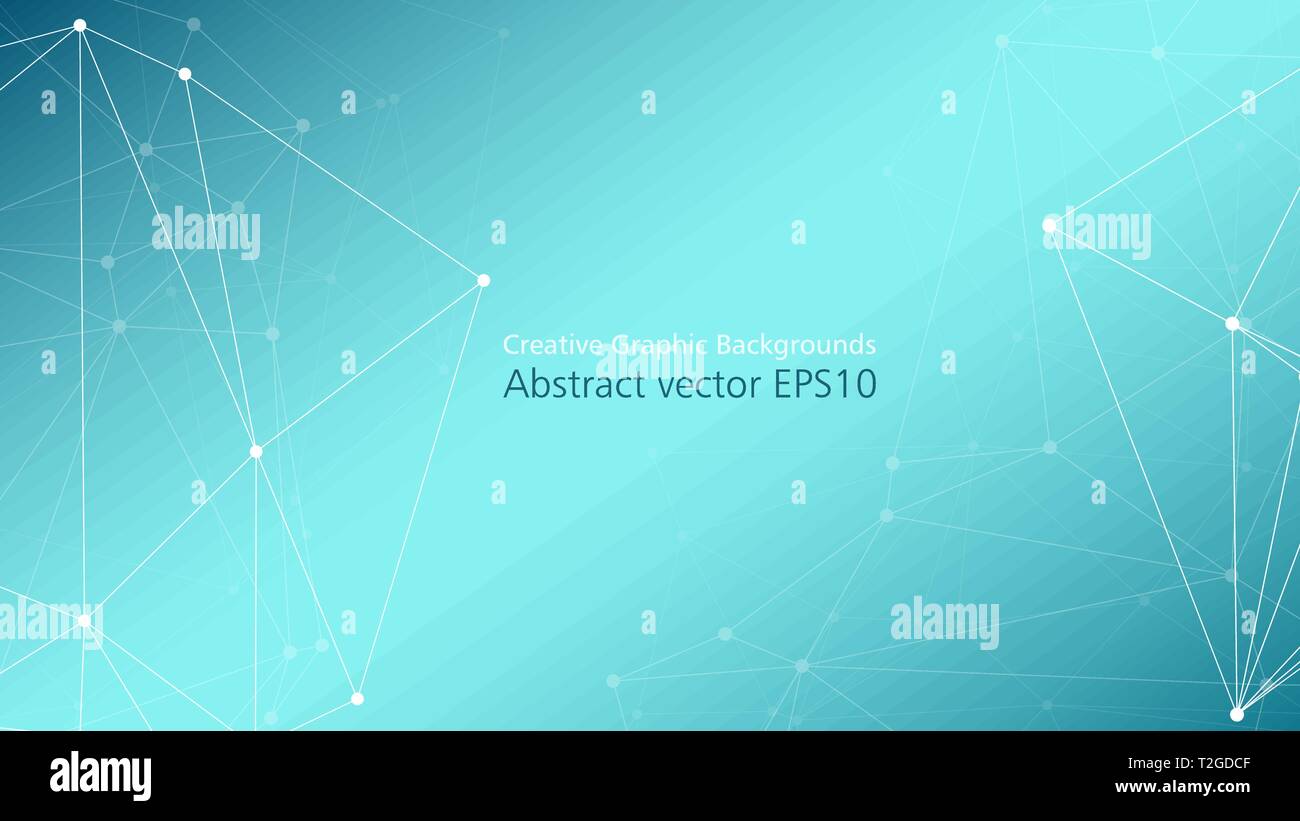 Creative digital connections graphic backgrounds, random dots and lines ...