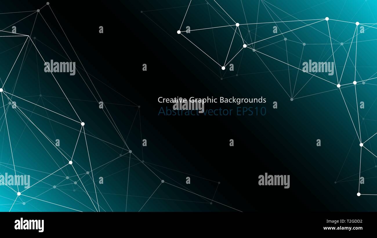 Digital signal wireless connections, vector polygon lines connected ...