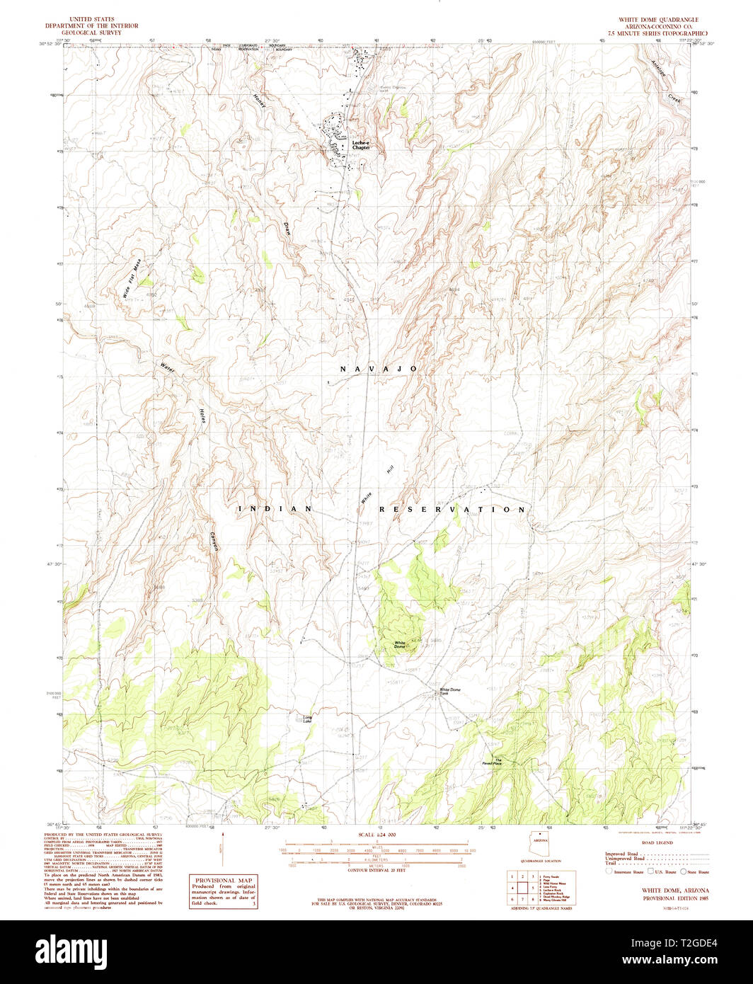 USGS TOPO Map Arizona AZ White Dome 314046 1985 24000 Restoration Stock ...