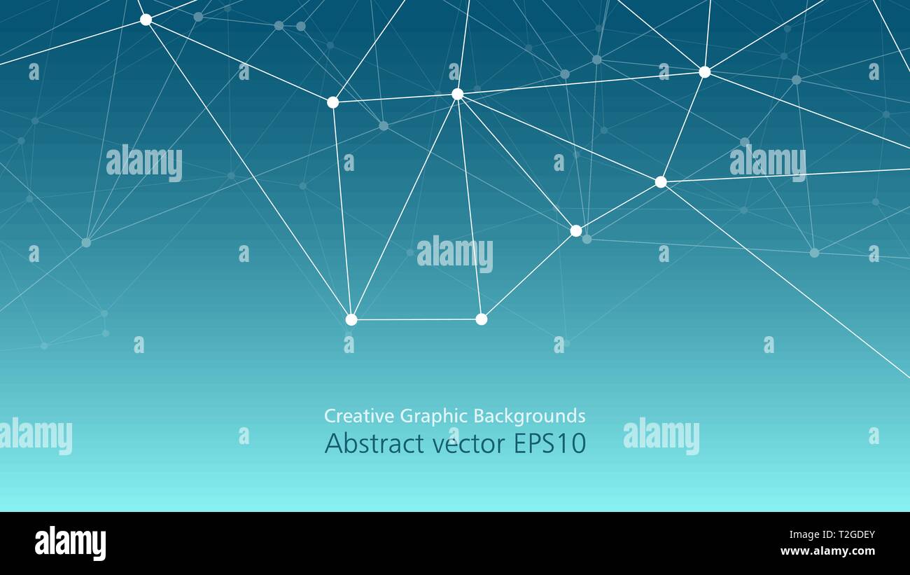 Digital network abstract connection dots, vector composition idea Stock ...