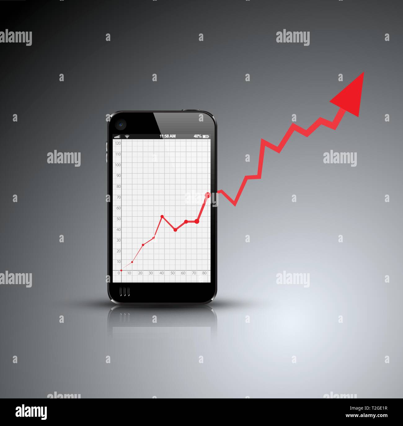 Vector Realistic out of bounds business growth graph Stock Vector Image ...