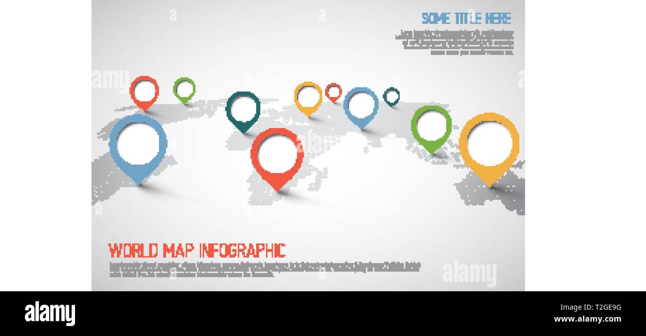 World map with pointer marks - communication concept Stock Vector Image & Art - Alamy