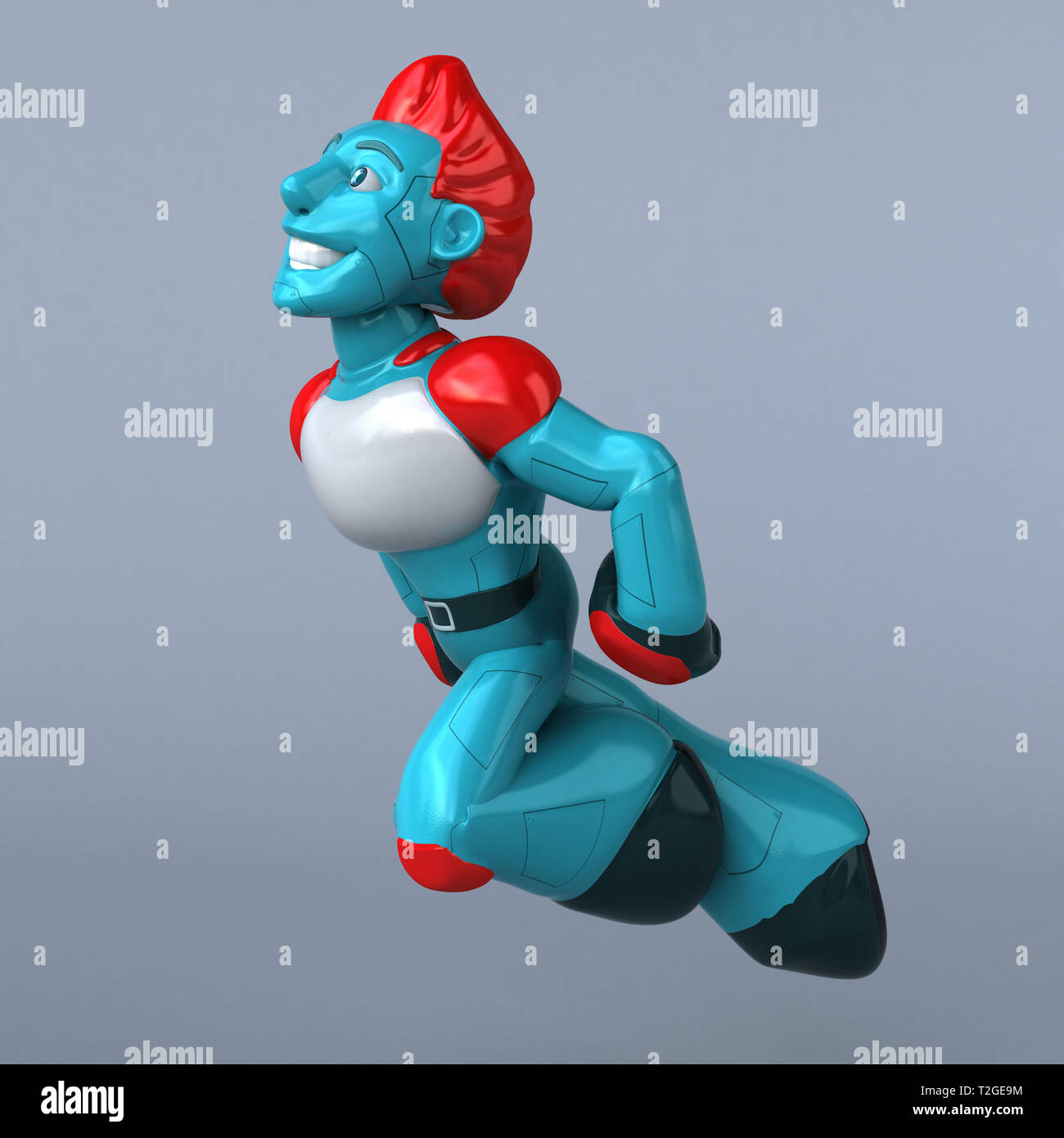 Red robot - 3D Illustration Stock Photo - Alamy