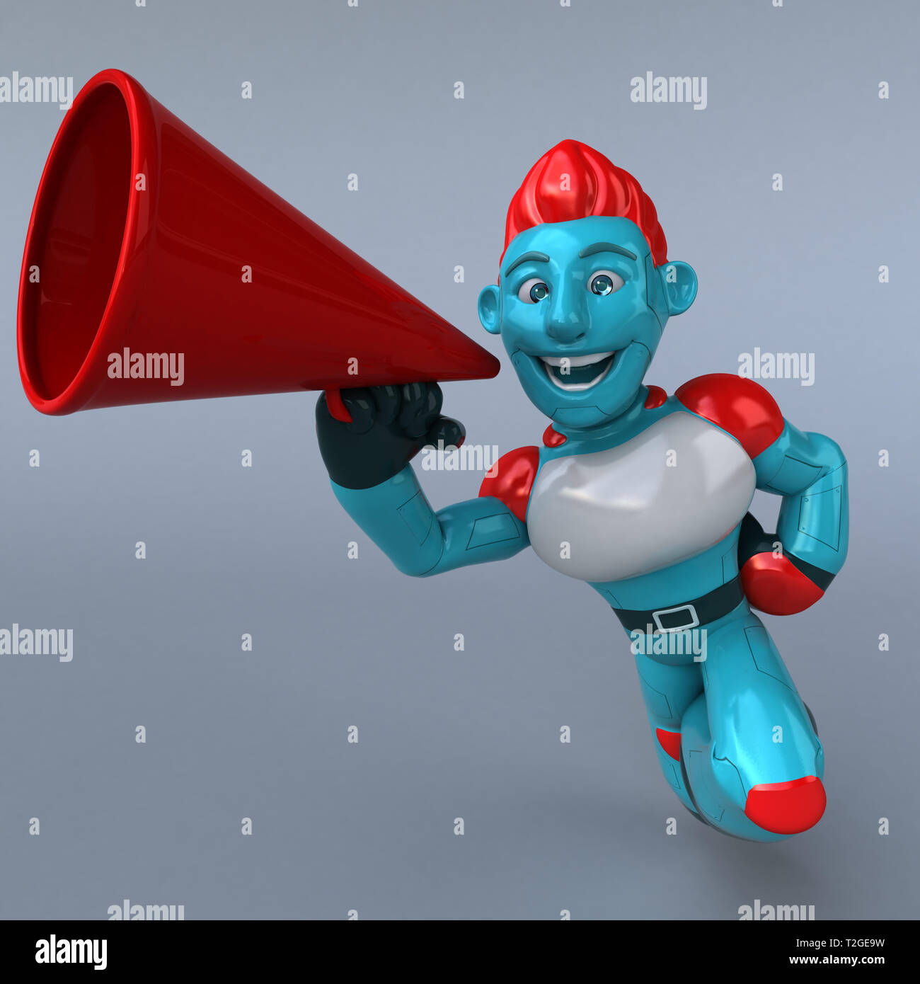 Red robot - 3D Illustration Stock Photo - Alamy