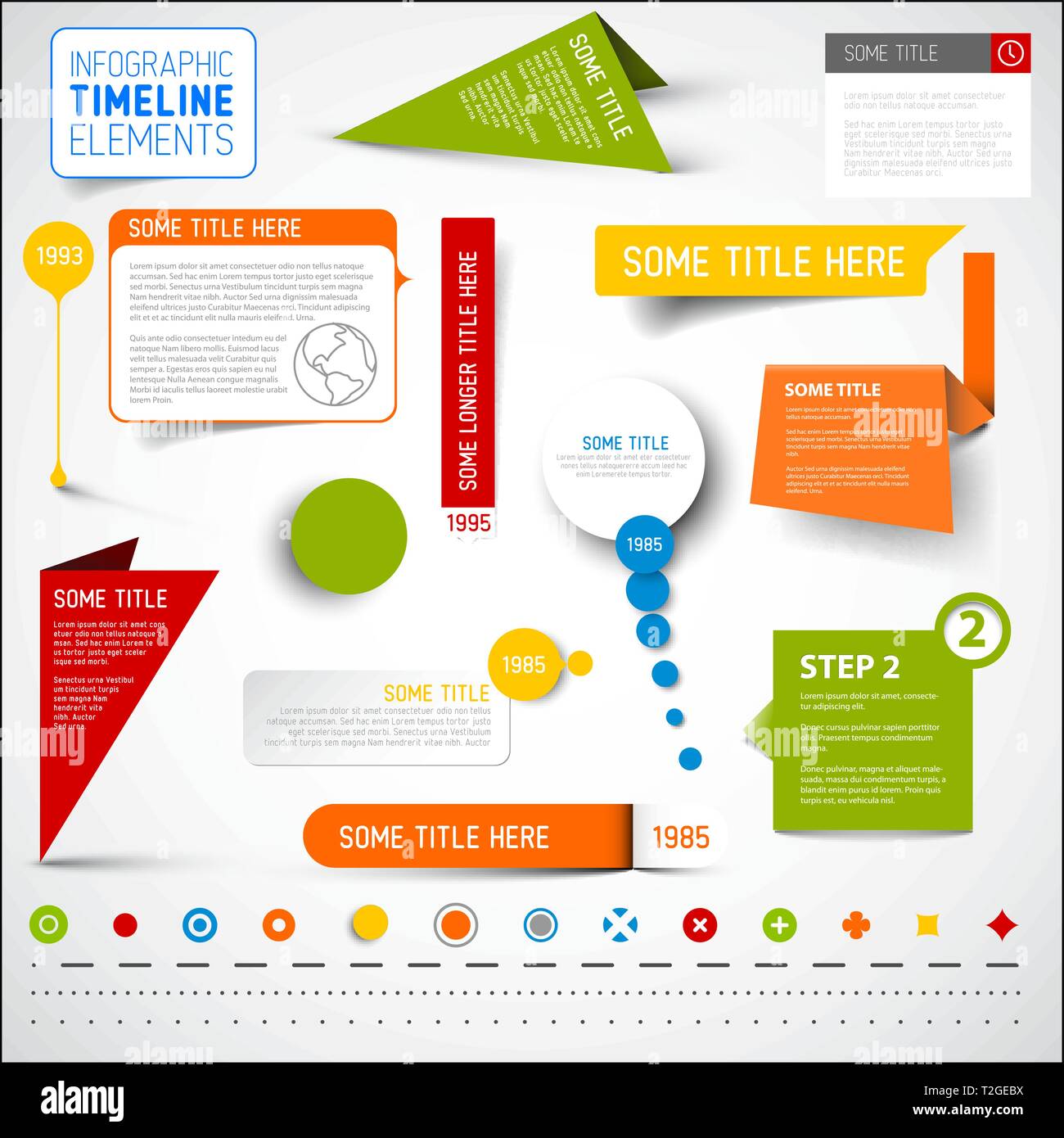 Vector infographic timeline elements / template - various colors Stock ...