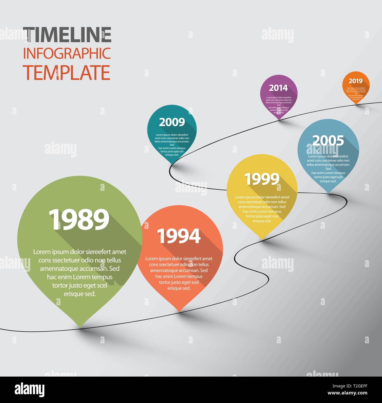 Vector retro Infographic Timeline Template with pointers Stock Vector ...