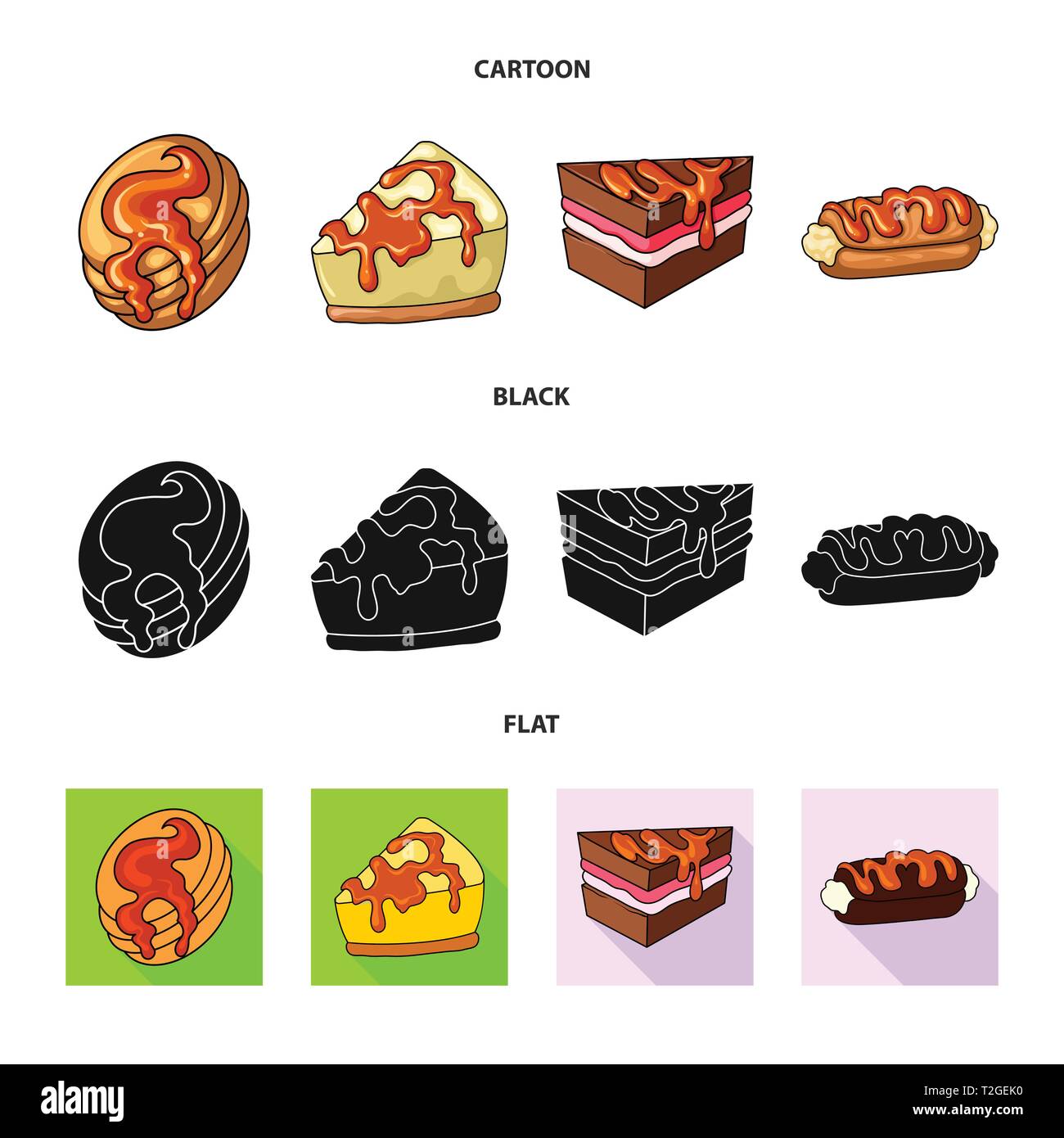 Vector illustration of confectionery and culinary icon. Set of ...